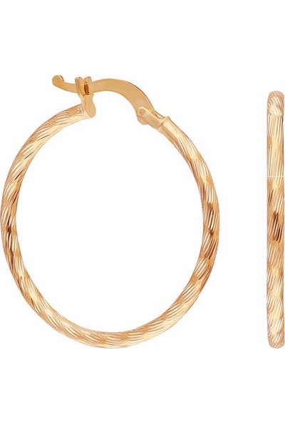 Trend Silver Gümüş Lazer Işlemeli Rose Halka Küpe Trend Silver Gümüş Lazer Işlemeli Rose Halka Küpe