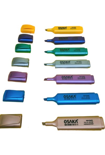 Osaka Metalik Fosforlu Kalem 7 Renk Karışık Set Osaka Metalik Fosforlu Kalem 7 Renk Karışık Set