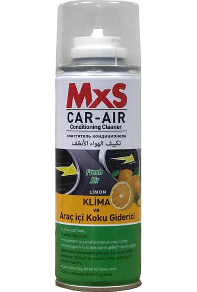 Mxs Araç İçi Klima Koku Giderici Limon Aromalı 200 ml
