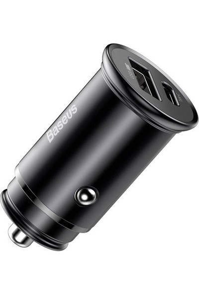 Baseus Circular Metal A + C 30W PPS Hızlı Araç Şarjı (Support Vooc) CCYS-C01 Baseus Circular Metal A + C 30W PPS Hızlı Araç Şarjı (Support Vooc) CCYS-C01