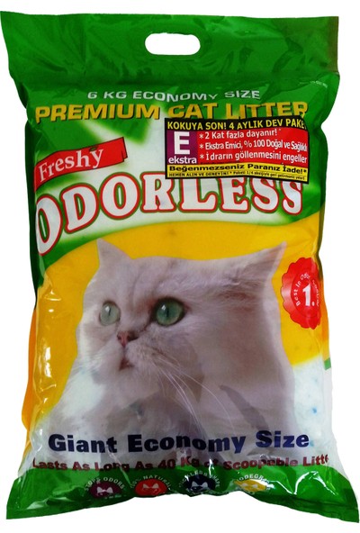 Freshy Odorless Silika 4 Aylık Kedi Kumu Ekstra Regular E 6 kg