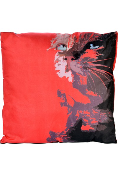 Zümrüt Şaziye Dekoratif Baskılı Nar Çiçeği Kırlent Yastık