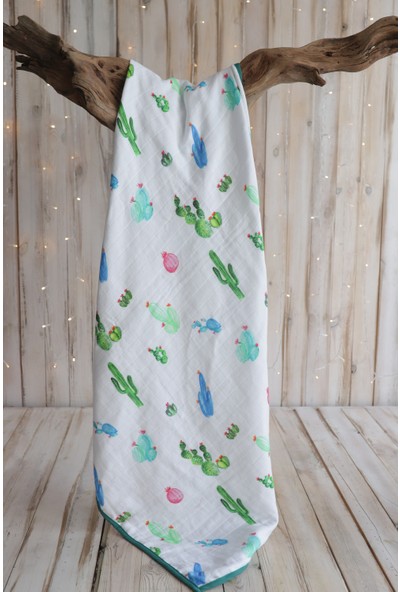 Mamma Via Baby Cactus Land Çift Katlı Muslin Battaniye 120 x 120 cm Mamma Via Baby Cactus Land Çift Katlı Muslin Battaniye 120 x 120 cm