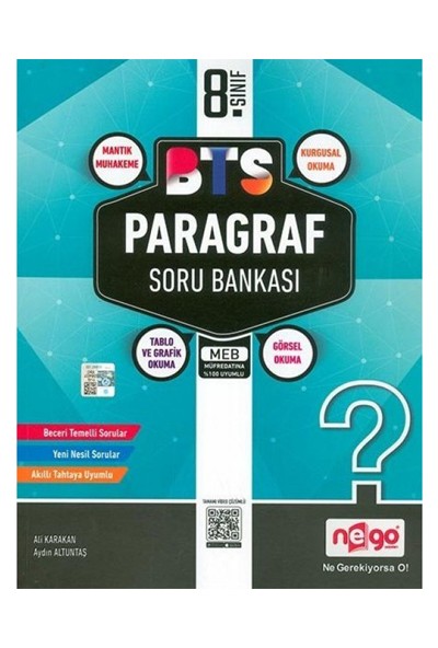 Nego Yayınları 8. Sınıf Paragraf Soru Bankası Nego Yayınları 8. Sınıf Paragraf Soru Bankası