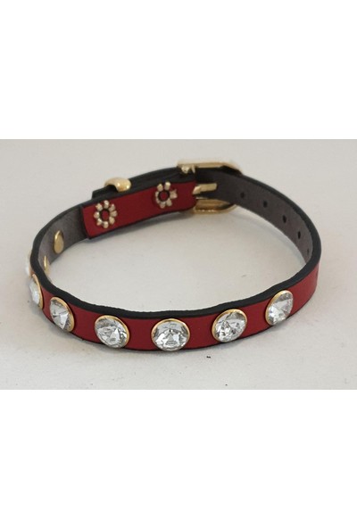 Elite Kırmızı Tamamen Savaroski Taşlı Rivetli 1 cm Metal Tokalı Kedi Tasması Elite Kırmızı Tamamen Savaroski Taşlı Rivetli 1 cm Metal Tokalı Kedi Tasması