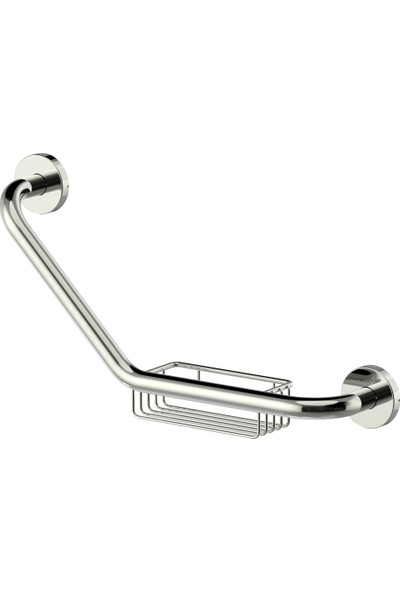 Cekinox Duvara Montajlı Sabunluk-Süngerli Tutunma Barı Açılı Paslanmaz