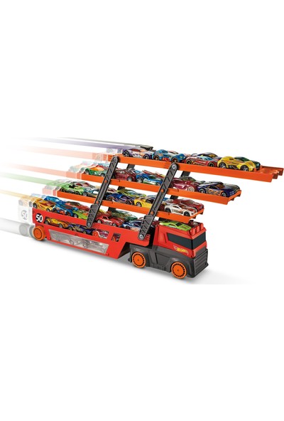 Hot Wheels Mega Mega Tır Turuncu, 50 Araç Kapasiteli, Rampalı GHR48 Hot Wheels Mega Mega Tır Turuncu, 50 Araç Kapasiteli, Rampalı GHR48