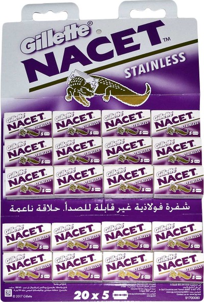 Gillette Nacet Tıraş Bıçağı Tam Kartela 100 Adet