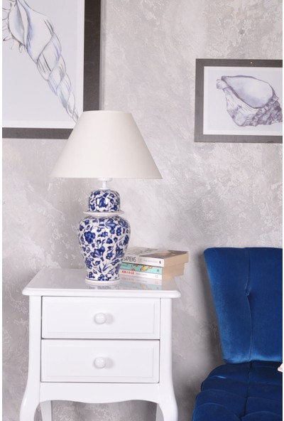 Qdec Bleu Blanc Şah Vazo Abajur Lotus K.Beyaz Qdec Bleu Blanc Şah Vazo Abajur Lotus K.Beyaz