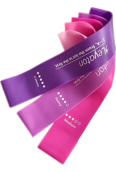 Leyaton 3'lü Aerobik Bandı Latex Bant Set Pilates Yoga Lastiği