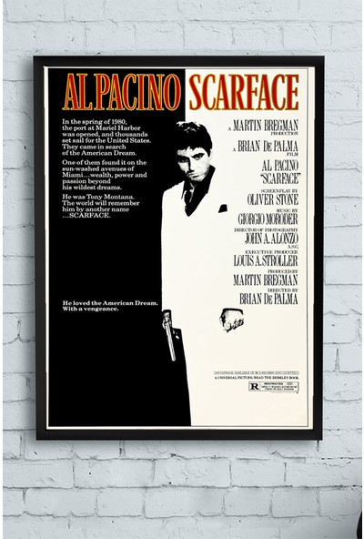 Postermanya Scarface-Yaralı Yüz Film Afişi Çerçeveli Tablo 2 21 x 30 cm Postermanya Scarface-Yaralı Yüz Film Afişi Çerçeveli Tablo 2 21 x 30 cm