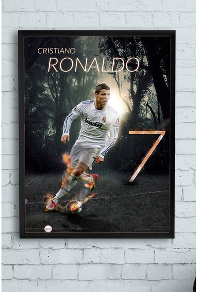 Postermanya Cristiano Ronaldo Futbol Çerçeveli Tablo 21 x 30 cm Postermanya Cristiano Ronaldo Futbol Çerçeveli Tablo 21 x 30 cm