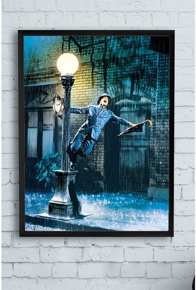 Postermanya Singin In The Rain Film Afişi Çerçeveli Tablo 2 21 x 30 cm
