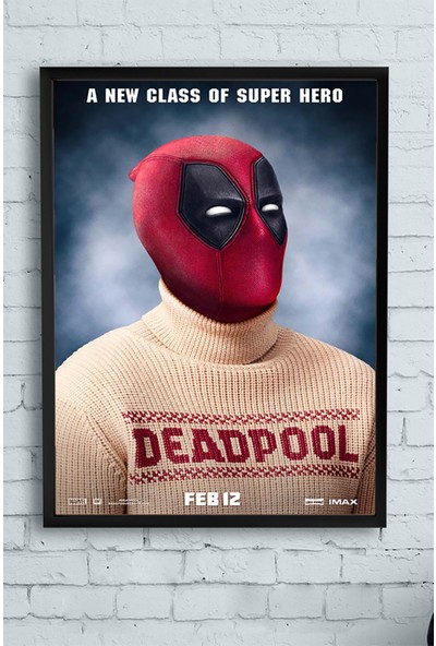 Postermanya Deadpool Film Afişi Çerçeveli Tablo 3 21 x 30 cm