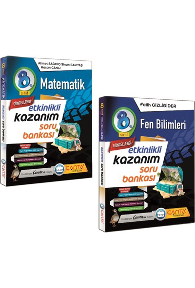 Çanta Yayınları 8. Sınıf Kazanım Matematik ve Fen Soru Bankası Seti