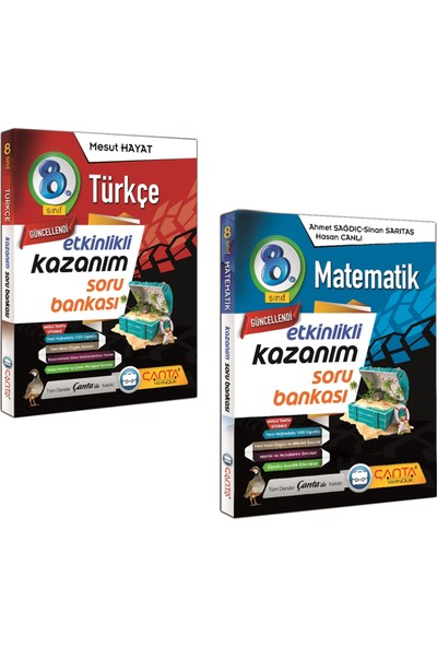 Çanta Yayınları 8. Sınıf Kazanım Türkçe ve Matematik Soru Bankası Seti