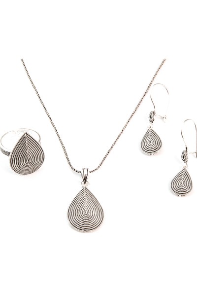 Magnamina Damla Model Mardin Hasırı Gümüş Set Magnamina Damla Model Mardin Hasırı Gümüş Set