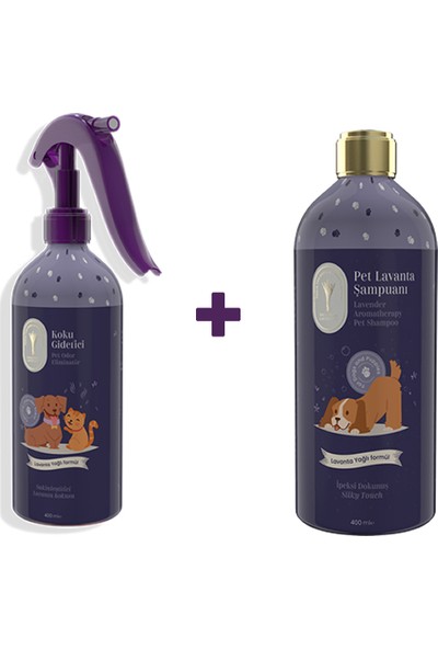 Gallipoli Lavender Pet Şampuanı 400 ml + Pet Koku Giderici 400 ml