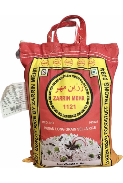 Zarrin Mehr 1121 Basmati Pirinç 5 kg Zarrin Mehr 1121 Basmati Pirinç 5 kg
