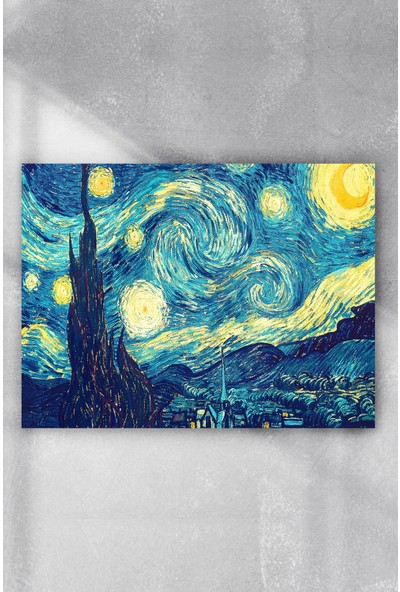 Postermanya Vincent van Gogh - Yıldızlı Gece Sanatsal Poster 50 x 70 cm