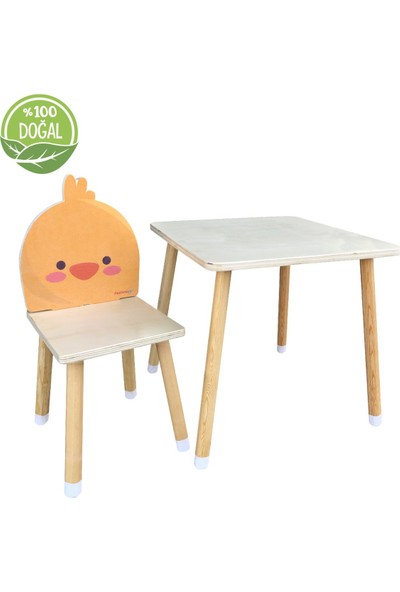 Odun Concept Doğal Ahşap Çocuk Aktivite Masa ve Sandalye Takımı Civciv Odun Concept Doğal Ahşap Çocuk Aktivite Masa ve Sandalye Takımı Civciv