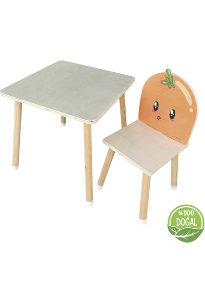 Odun Concept Doğal Ahşap Çocuk Aktivite Masa ve Sandalye Takımı Portakal Odun Concept Doğal Ahşap Çocuk Aktivite Masa ve Sandalye Takımı Portakal