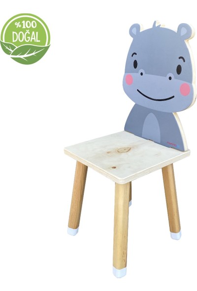 Odun Concept Doğal Ahşap Çocuk Aktivite Sandalyesi Bebek Su Aygırı