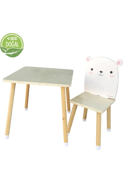 Odun Concept Doğal Ahşap Çocuk Aktivite Masa ve Sandalye Takımı Ayıcık Odun Concept Doğal Ahşap Çocuk Aktivite Masa ve Sandalye Takımı Ayıcık