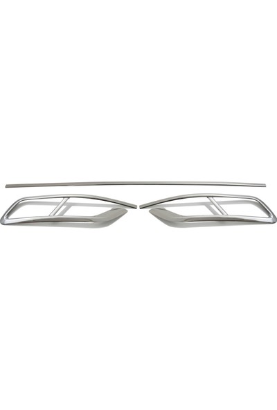 S-Dizayn VW Passat B8.5 Krom Egzoz Görünümü Difüzör 4'lü R Line 3 Parça 2019 ve Üzeri S-Dizayn