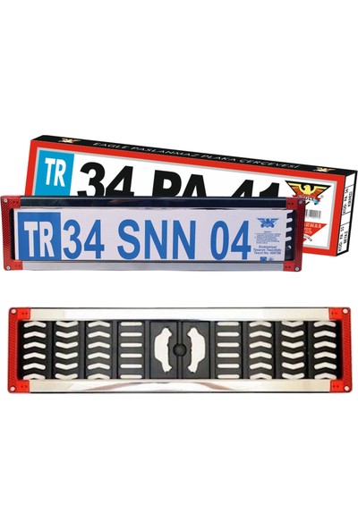 Eagle PA 56 Paslanmaz Plaka Altlığı Kırmızı Reflektörlü (2 Adet)