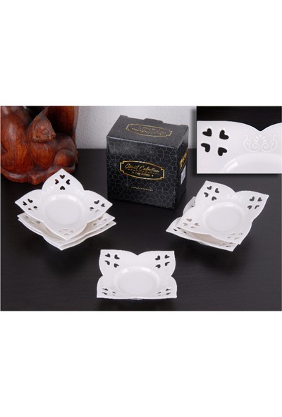 Gönül Porselen 6'lı Kare Çay Tabağı