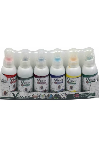 Visser Sprey Kumaş Boyası 6 Renk Visser Sprey Kumaş Boyası 6 Renk