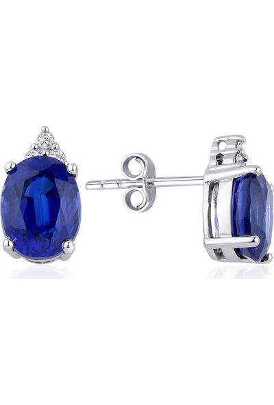 Pırlanta Merkezi 5.50 Ct. Pırlanta Safir Küpe