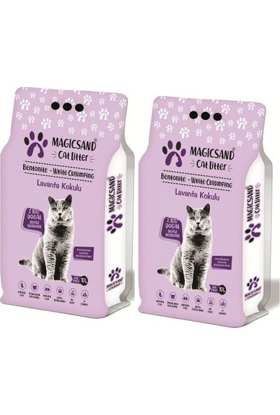 Magicsand Lavanta Kokulu Kedi Kumu 10 lt x 2 Adet
