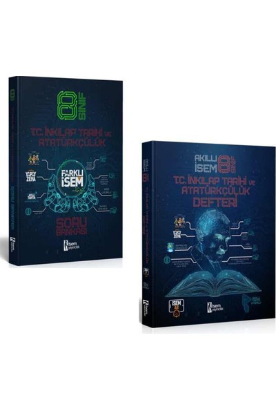 Isem 8. Sınıf Farklı Isem Inkılap Tarihi Soru Bankası ve Akıllı Isem Defter Seti Isem 8. Sınıf Farklı Isem Inkılap Tarihi Soru Bankası ve Akıllı Isem Defter Seti