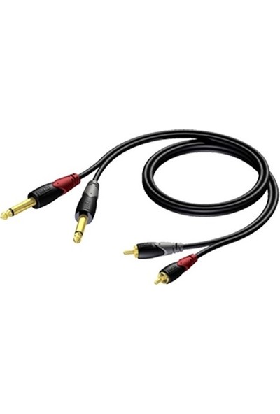 Procab Cla631 Çift Erkek Mono 6.3 Mm Jack - Çift Erkek Rca Jacklı Ses Kablosu - 3 Metre
