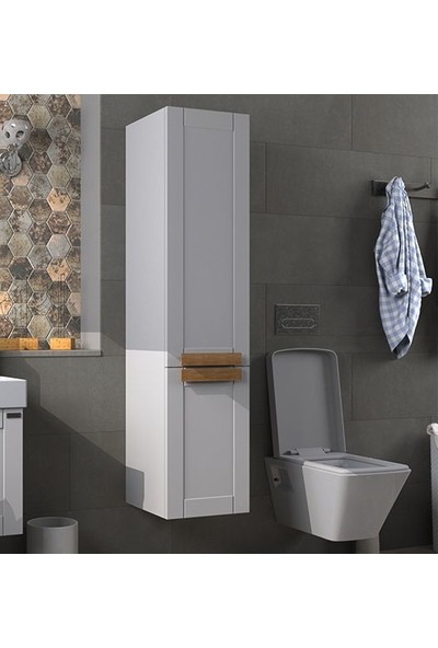 Pio Matt Anthracite Banyo Boy Dolabı Mat Antrasit Ahşap Kulplu Sağ Açılır Pio Matt Anthracite Banyo Boy Dolabı Mat Antrasit Ahşap Kulplu Sağ Açılır