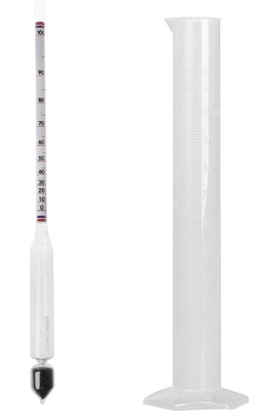 Joytech Dansimetre Alkolmetre 0-100 Derece Alkol Ölçer + 100 ml Mezur Seti Joytech Dansimetre Alkolmetre 0-100 Derece Alkol Ölçer + 100 ml Mezur Seti