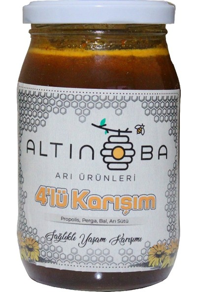 Altınoba Bal, Polen, Propolis, Arı Sütü Karışımı 500 gr