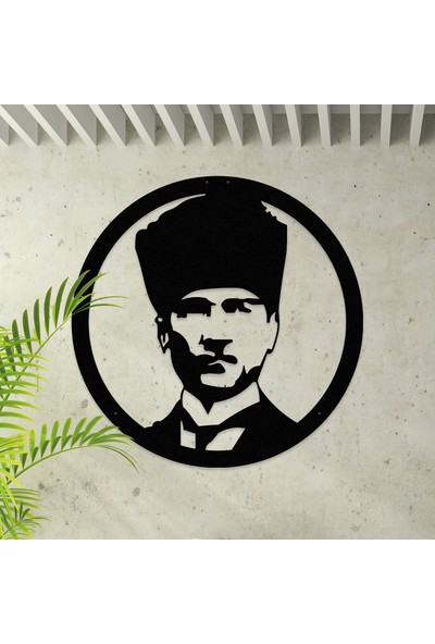 Metalium Concept Dekoratif Metal Duvar Tablosu Atatürk Portresi ÇAP:45CM Metalium Concept Dekoratif Metal Duvar Tablosu Atatürk Portresi ÇAP:45CM