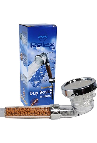 Relax Bagno Pro 3 Kademeli %50 Su Tasarruflu Duş Başlığı - Kokulu ve Arıtmalı Duş Başlığı