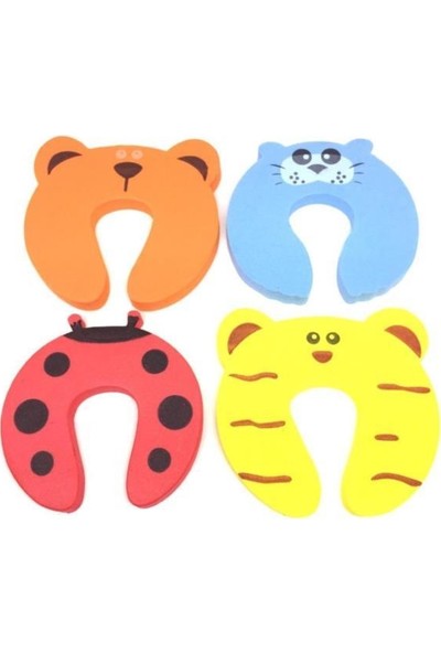 Nobel Hayvan Figürlü Çocuk Koruyucu Sünger 4'lü Kapı Stoperi