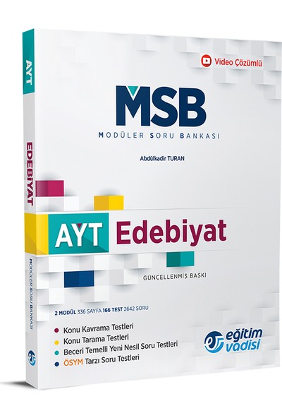 Eğitim Vadisi AYT Türk Dili Ve Edebiyatı Modüler Soru Bankası Video Çözümlü Eğitim Vadisi AYT Türk Dili Ve Edebiyatı Modüler Soru Bankası Video Çözümlü