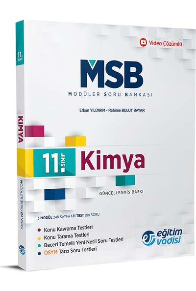 Eğitim Vadisi 11.Sınıf Kimya Modüler Soru Bankası Eğitim Vadisi 11.Sınıf Kimya Modüler Soru Bankası