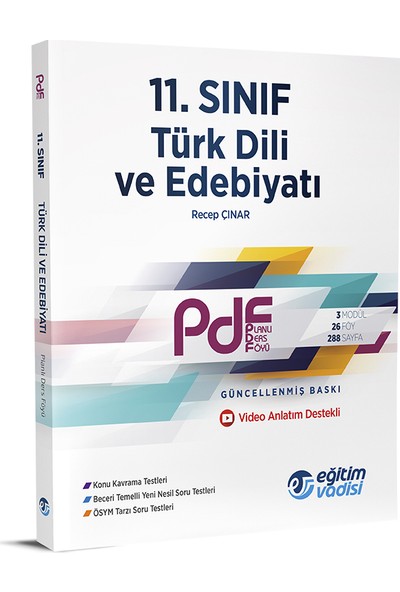 Eğitim Vadisi 11.Sınıf PDF Türk Dili Ve Edebiyatı Video Anlatım Destekli Eğitim Vadisi 11.Sınıf PDF Türk Dili Ve Edebiyatı Video Anlatım Destekli