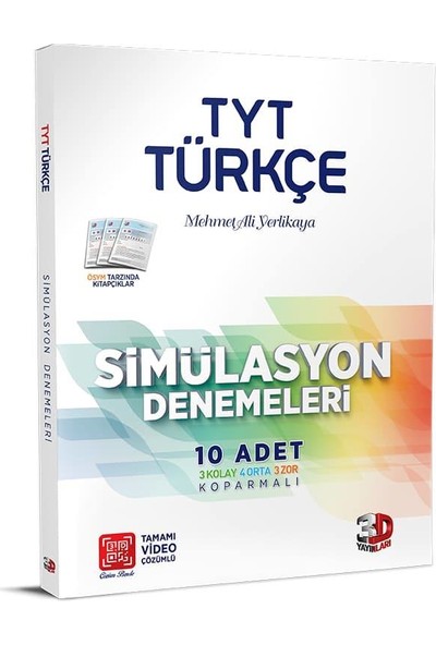 3D Yayınları TYT Türkçe 10'lu Simülasyon Denemeleri Tamamı Video Çözümlü 3D Yayınları TYT Türkçe 10'lu Simülasyon Denemeleri Tamamı Video Çözümlü