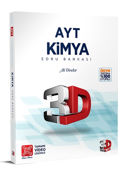 3D Yayınları AYT Kimya Soru Bankası Tamamı Video Çözümlü - Ali Dindar