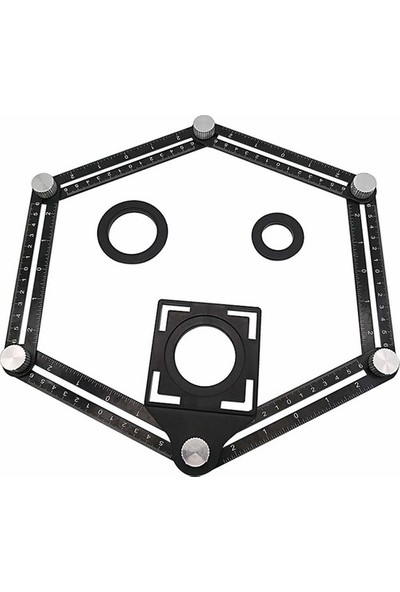 Rox Wood Çok Fonksiyonlu Alüminyum Delik Ayarlayıcı Şablon Cetveli