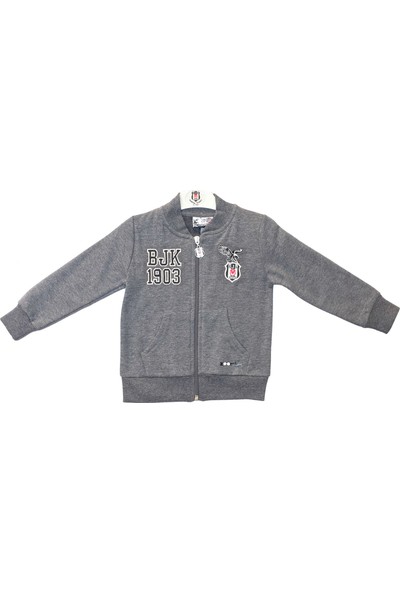 Beşiktaş Lisanslı Dik Yaka College Sweat Antrasit