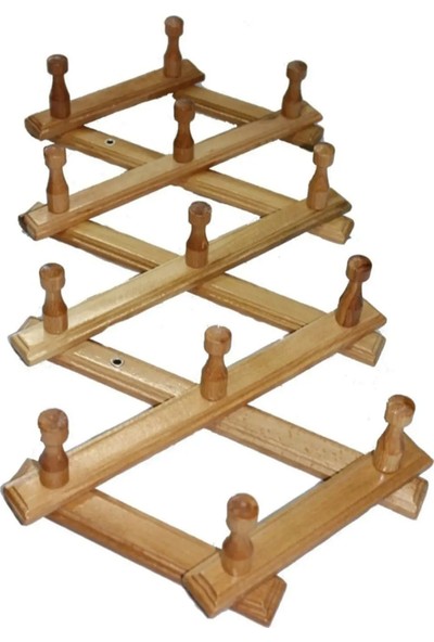 Deha Moda Askılık Ahşap Duvar Askısı 13 Topuzlu